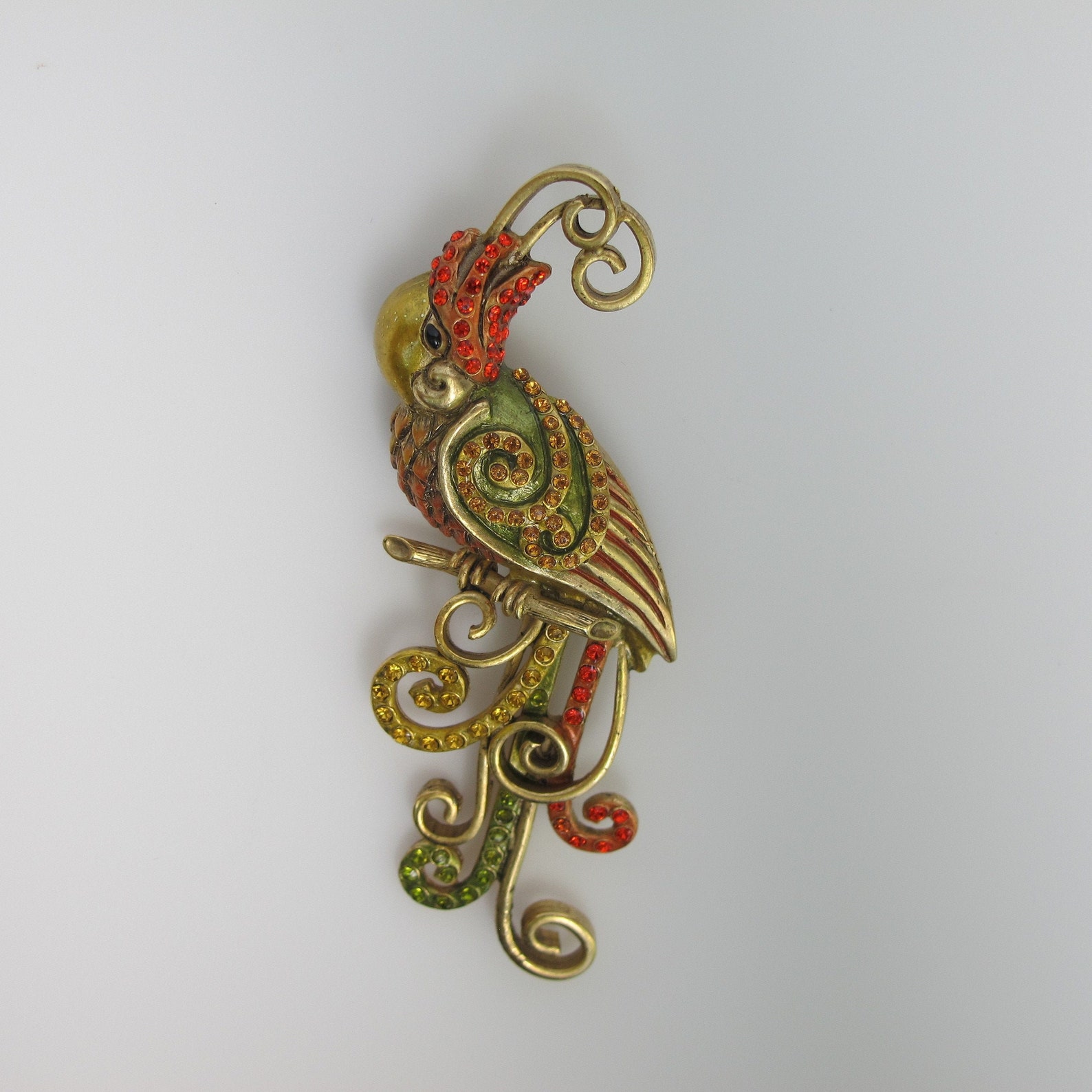 Vintage Sweet Romance Cockatoo Parrot Pin Tropical Bird | Etsy