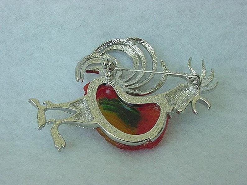 Vintage Rooster Pin Colorful Chicken Brooch Barnyard Animal - Etsy