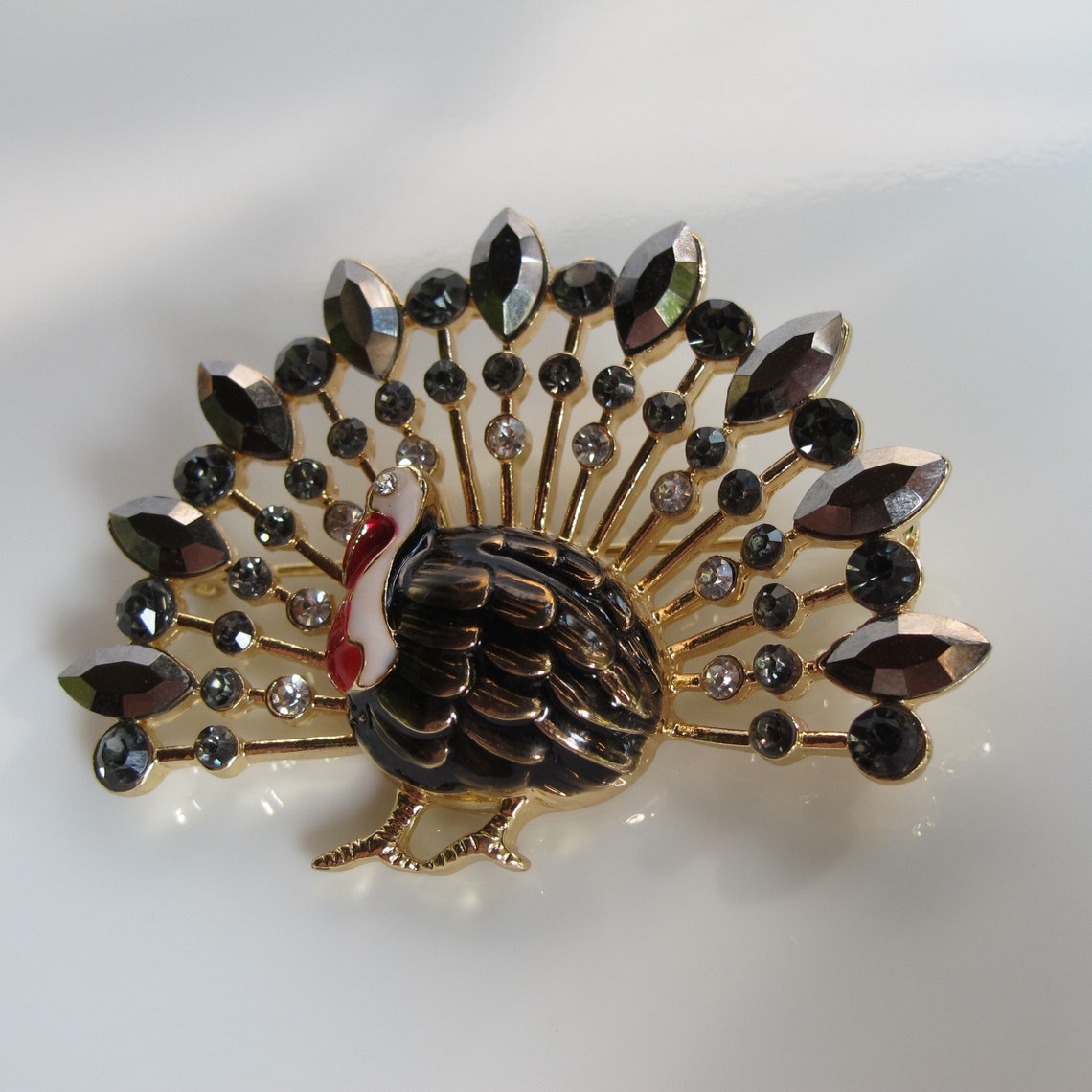 Vintage Napier Turkey Pin Thanksgiving Brooch Fall Jewelry | Etsy