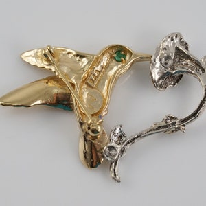14kt and Sterling Hummingbird Brooch From National Audubon Society ...