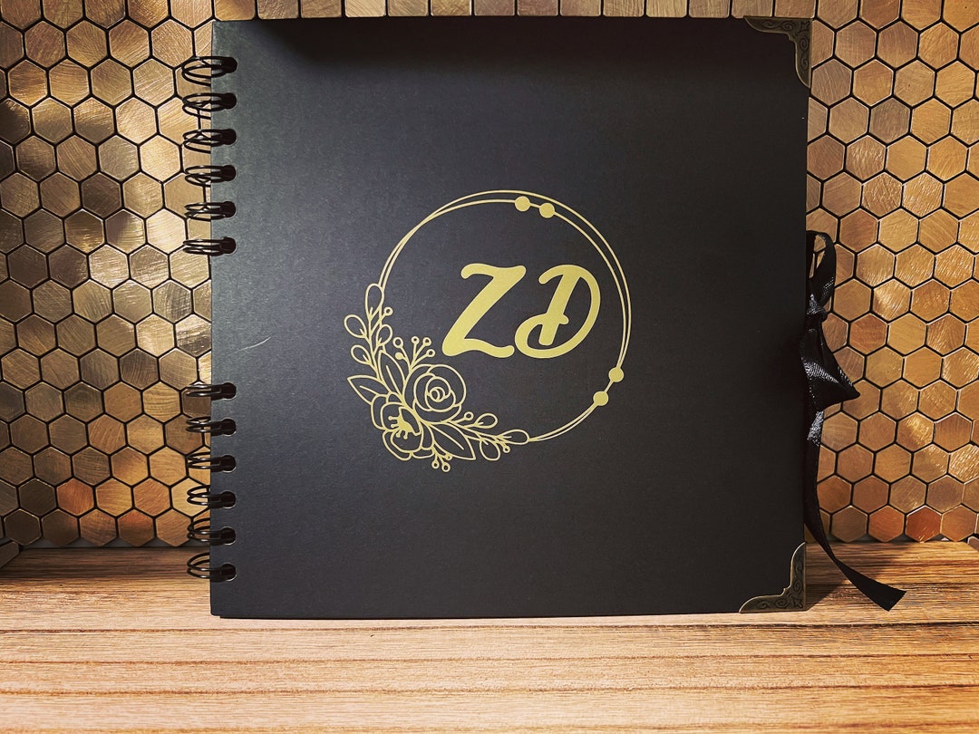 Personalised Monogram Scrapbook Photo Album Notebook Hardback Wedding ...