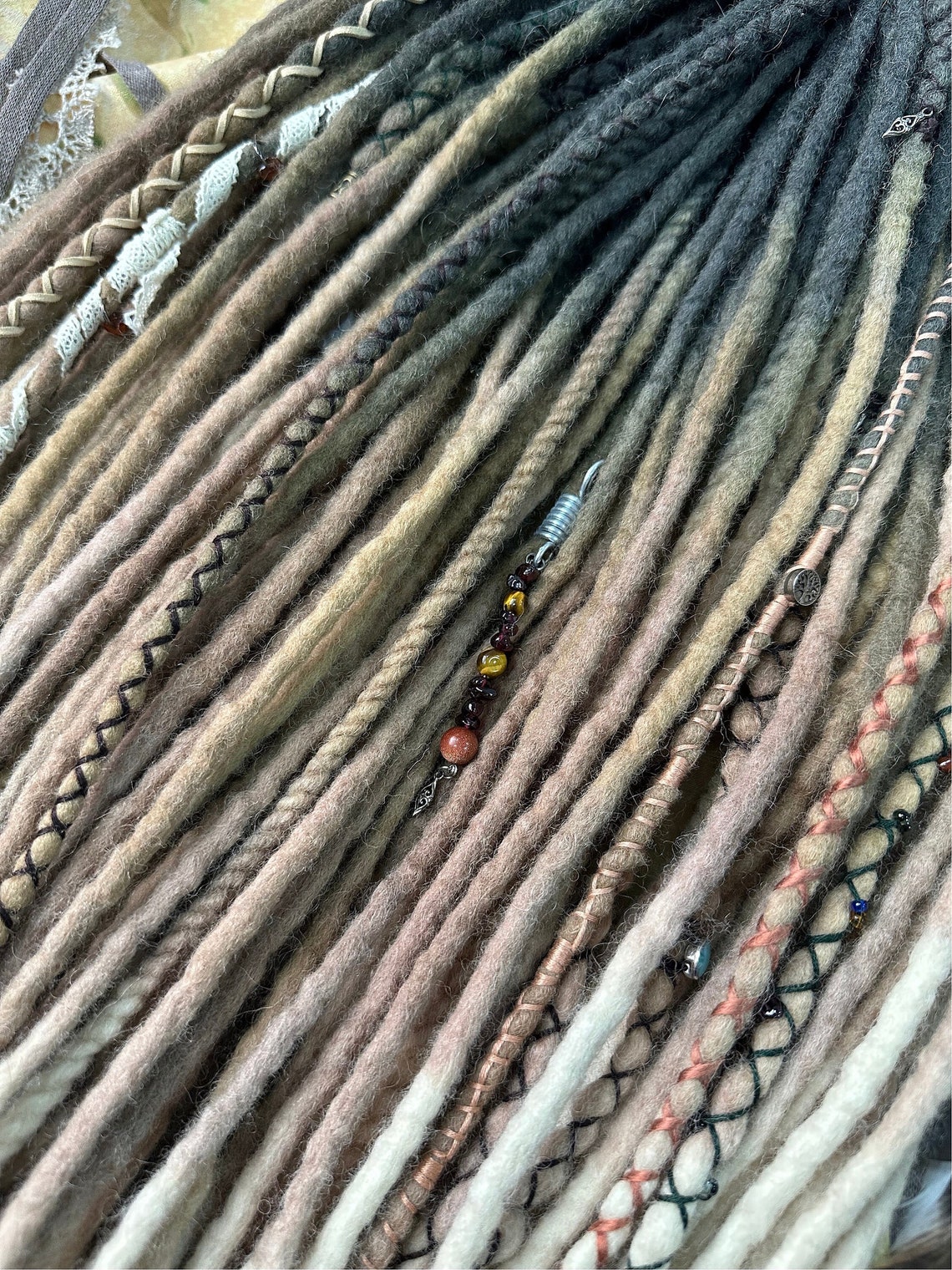 Ready to Ship, Wild Beauty, Natural Looking Woolen Dreads, Felted ...