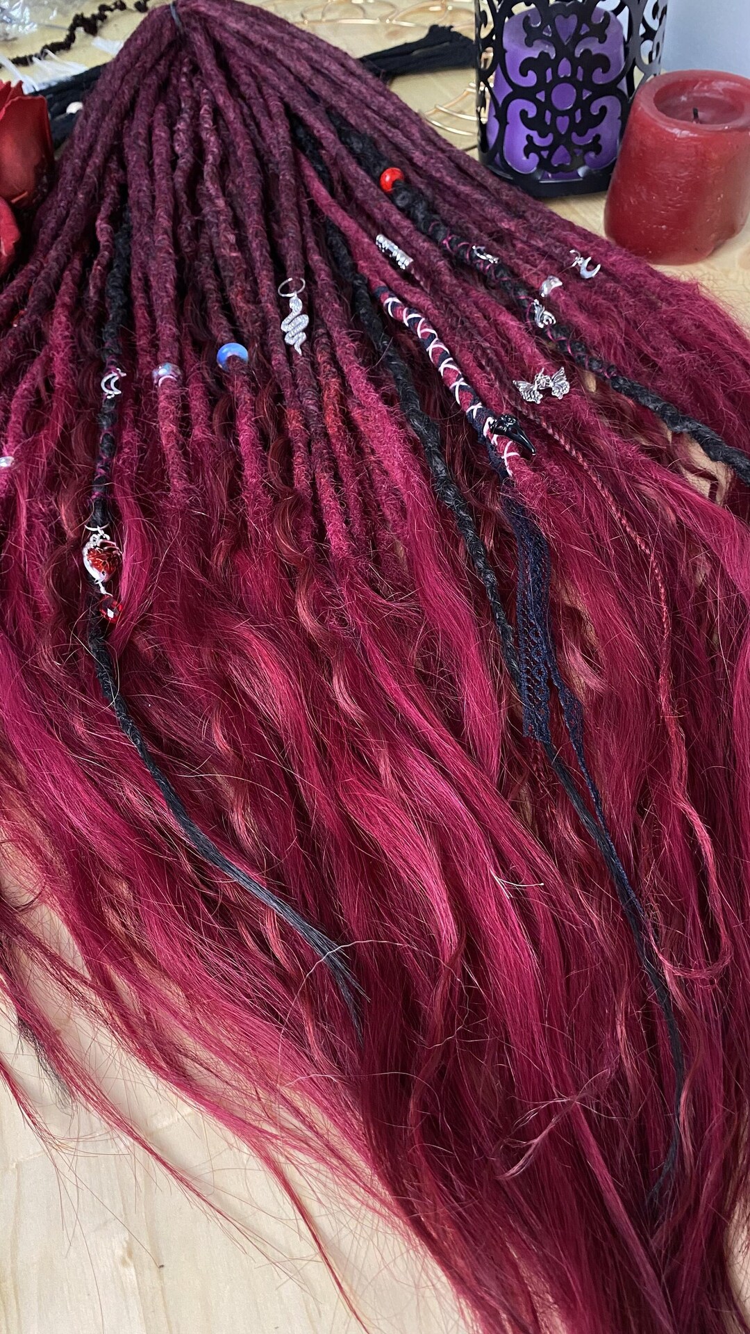 Vampire's Kiss Dreadlocks Set,halloween Style, Mixed Set of Synthetic ...