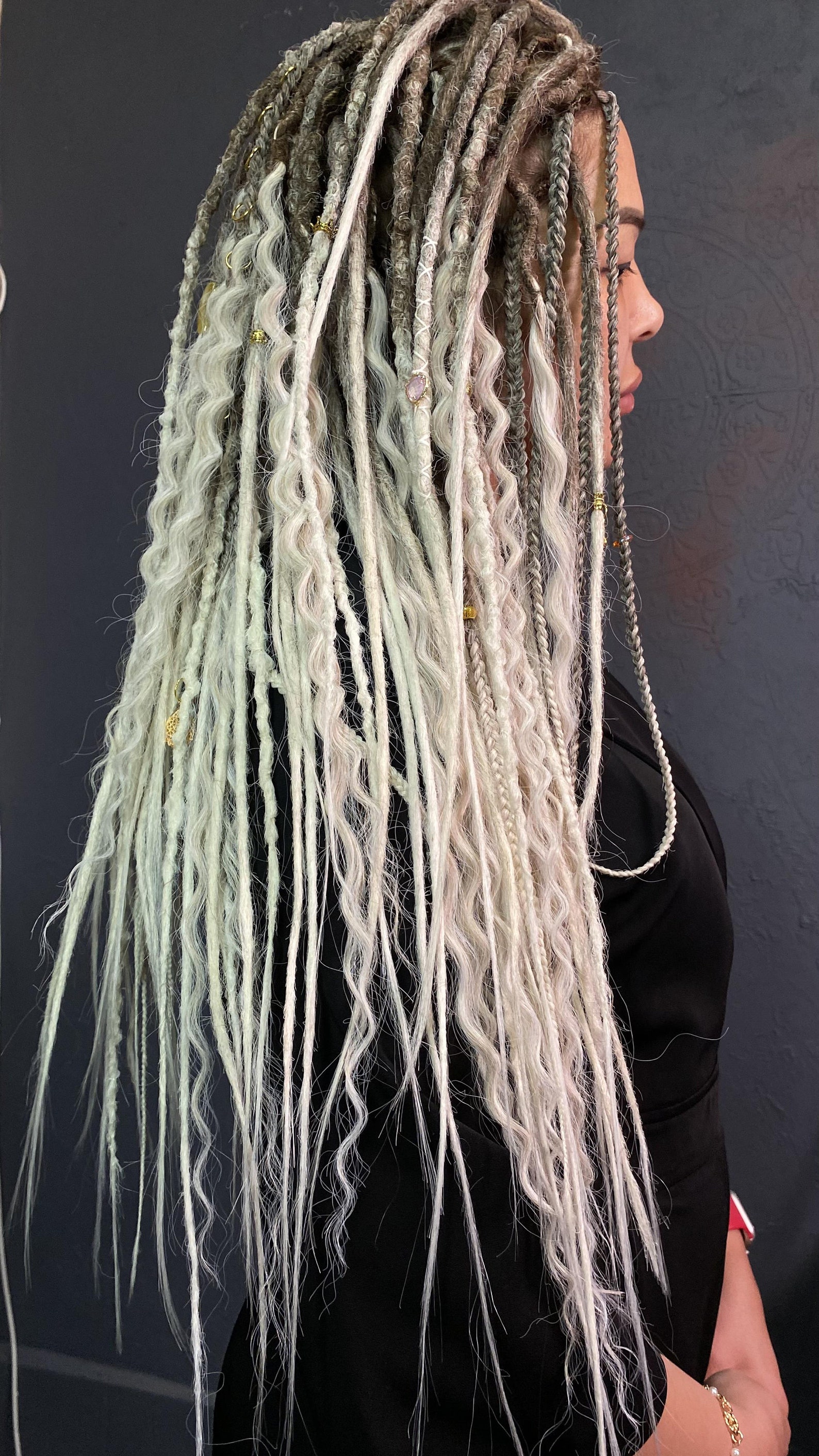 Angel Set, Synthetic Dreads With Curls,gaucho Style, Transitions From ...
