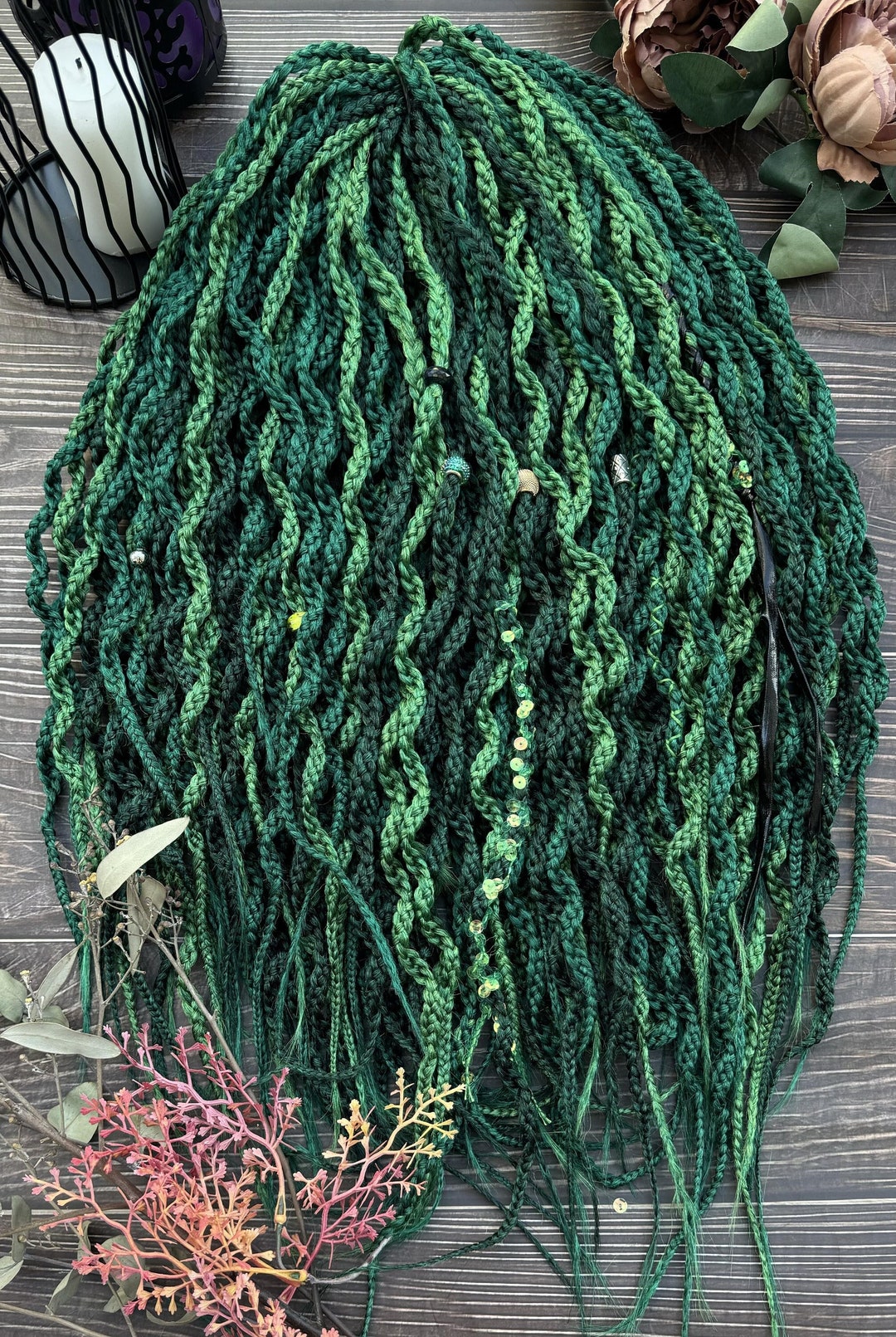 Gorgon Medusa,double Ended Braids,emerald Braids,forest Style,festival ...