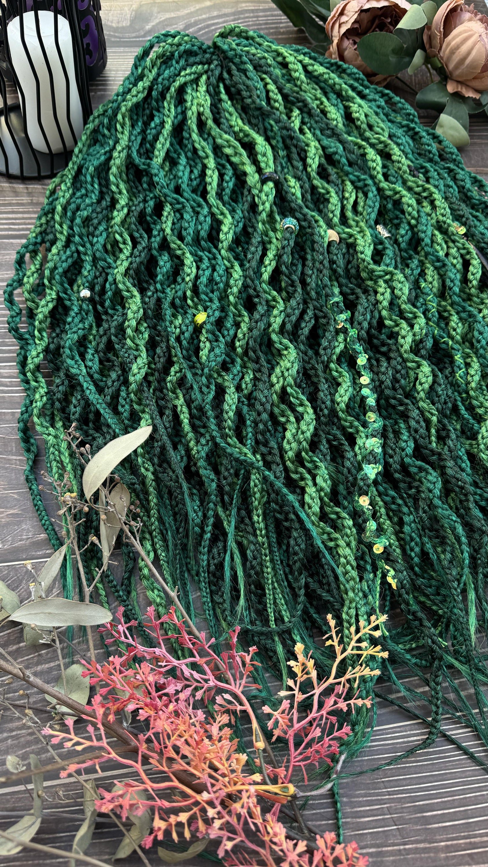 Gorgon Medusa,double Ended Braids,emerald Braids,forest Style,festival ...