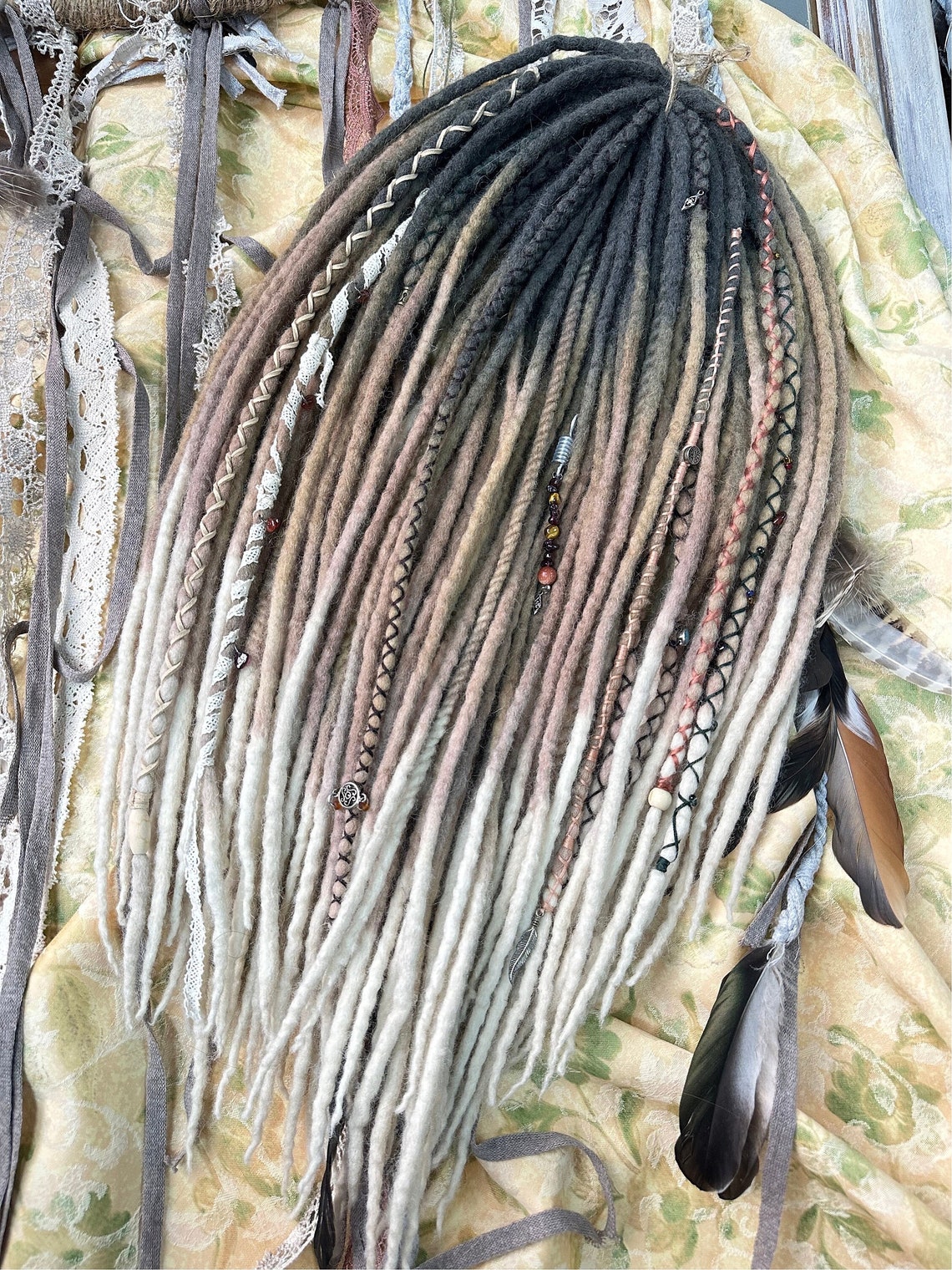 Ready to Ship, Wild Beauty, Natural Looking Woolen Dreads, Felted ...