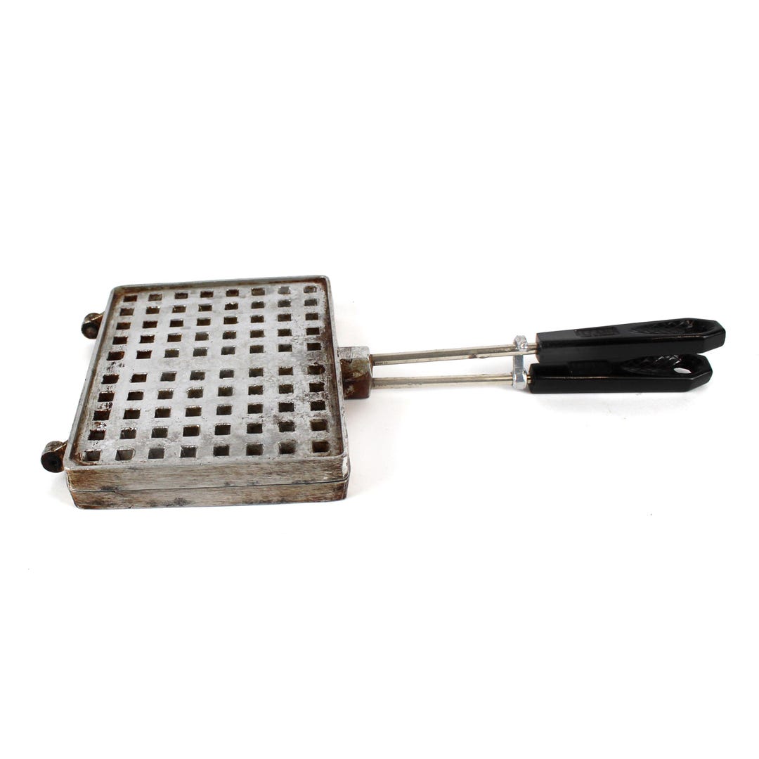 Waffle Iron Aluminum French Model for 2 Waffles for Fire & BBQ SEFAMA ...