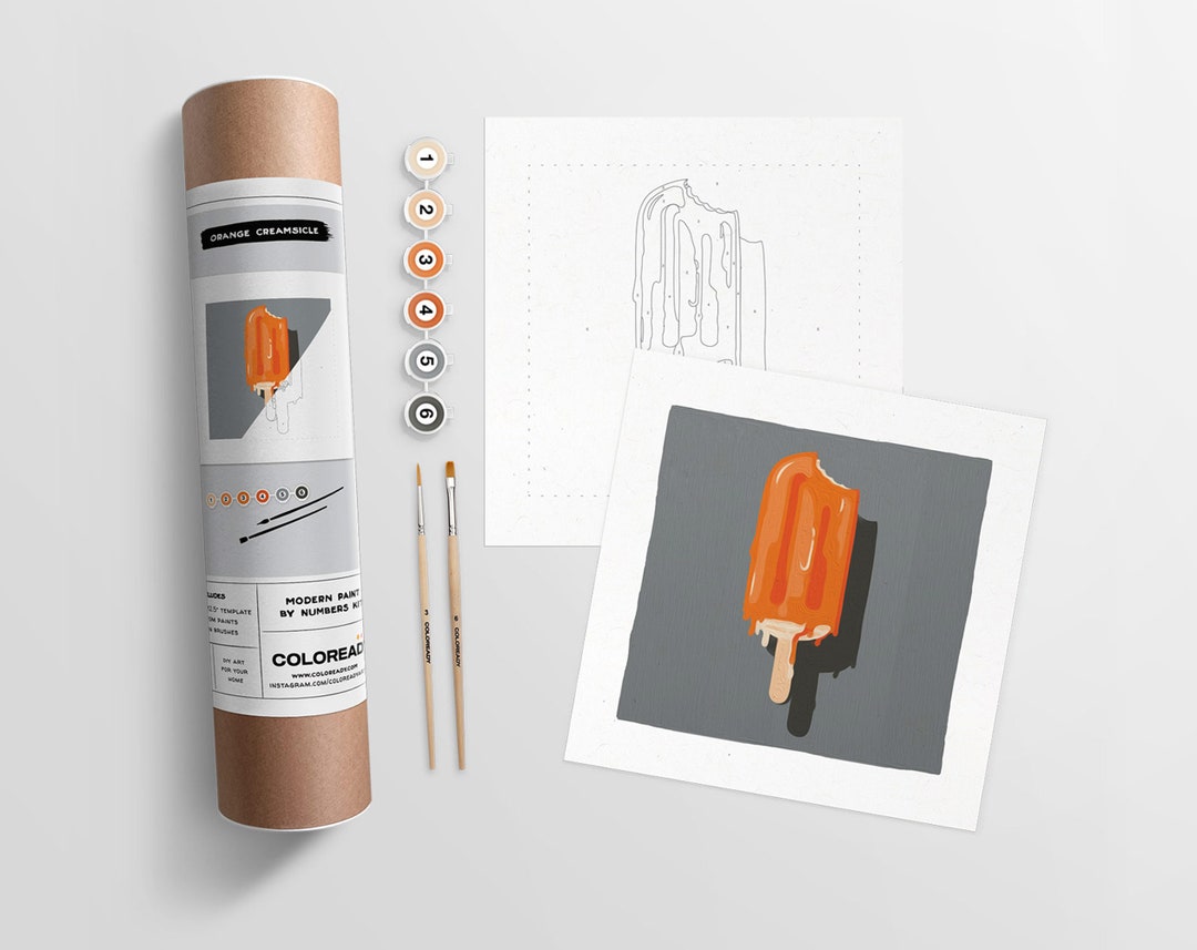 Orange Creamsicle | Modern Paint by Numbers Kit - Etsy