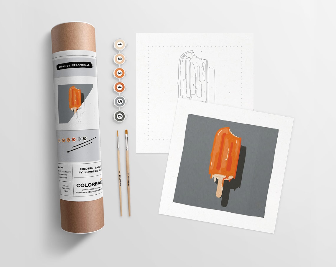 Orange Creamsicle Modern Paint by Numbers Kit - Etsy