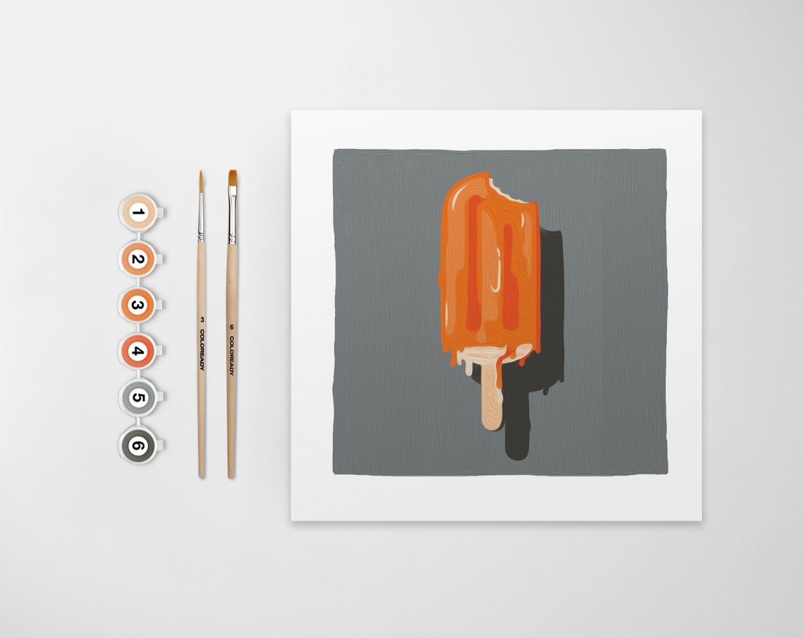 Orange Creamsicle Modern Paint by Numbers Kit - Etsy