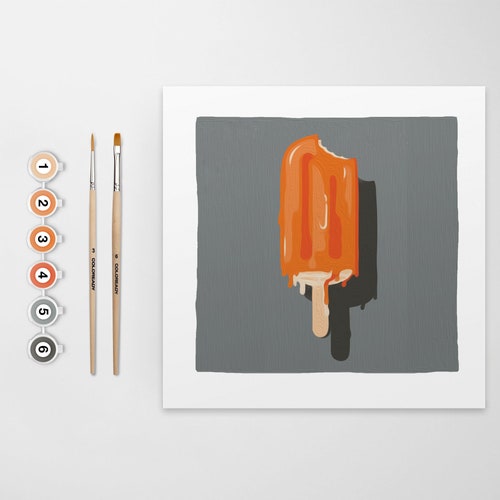 Orange Creamsicle Modern Paint by Numbers Kit | Etsy