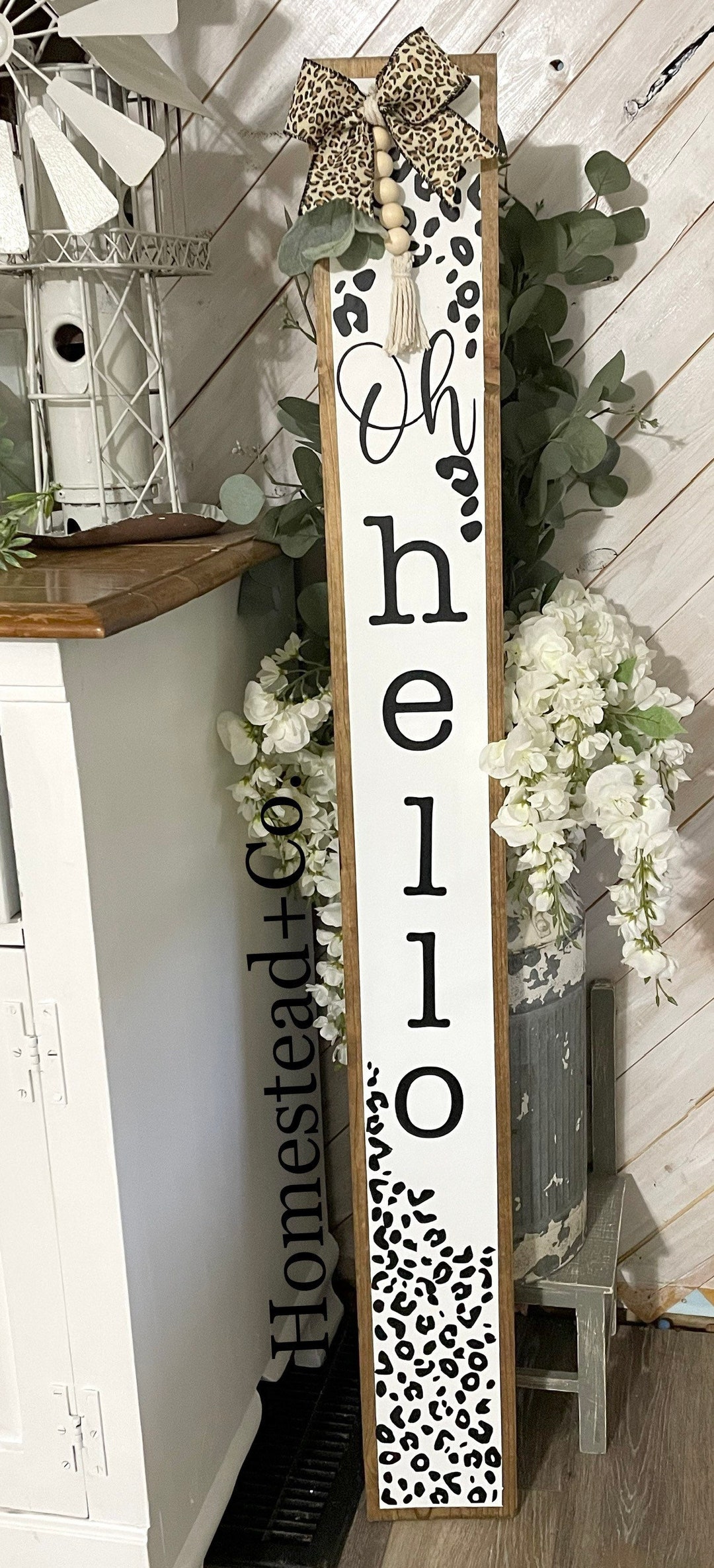 Leopard Print Farmhouse Boho Door Porch Decor Sign - Etsy