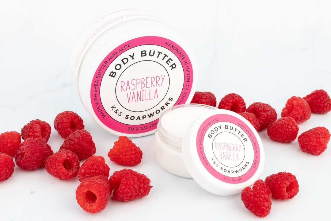 8 Oz Raspberry Vanilla Body Butter, Hydrating Lotion, Shea Butter and ...