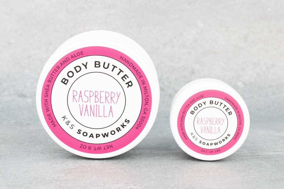 2 Oz Raspberry Vanilla Body Butter, Hydrating Lotion, Shea Butter and ...