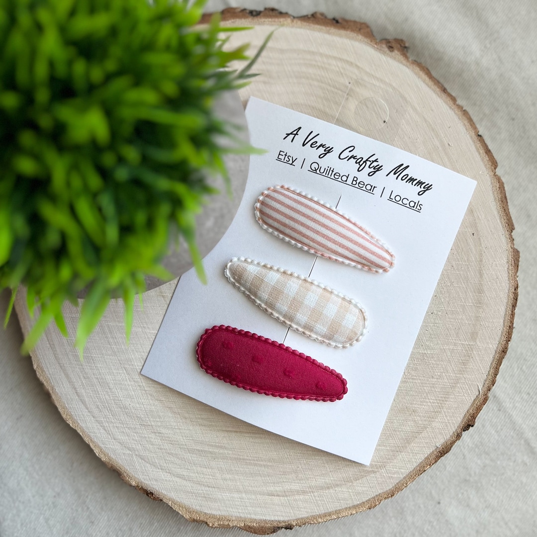 Fabric Covered Snap Clips, Fabric Snap Clips, Fabric Hair Clips - Etsy