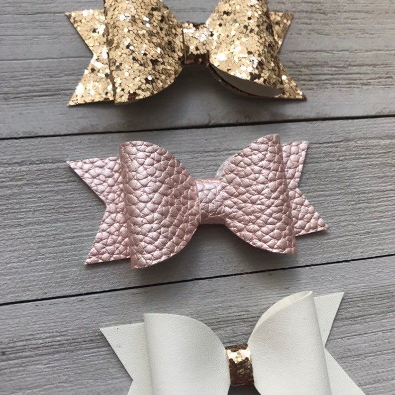 Leather Bows Leather Hair Bows Toddler Hair Bows Toddler - Etsy