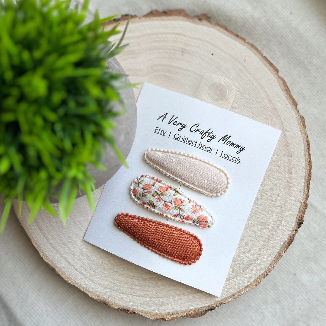 Fabric Covered Snap Clips, Fabric Snap Clips, Fabric Hair Clips - Etsy