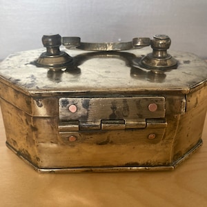 Antique Indian Brass Paan Daan Box, Indian Spice Box, Supari Box, Betel ...