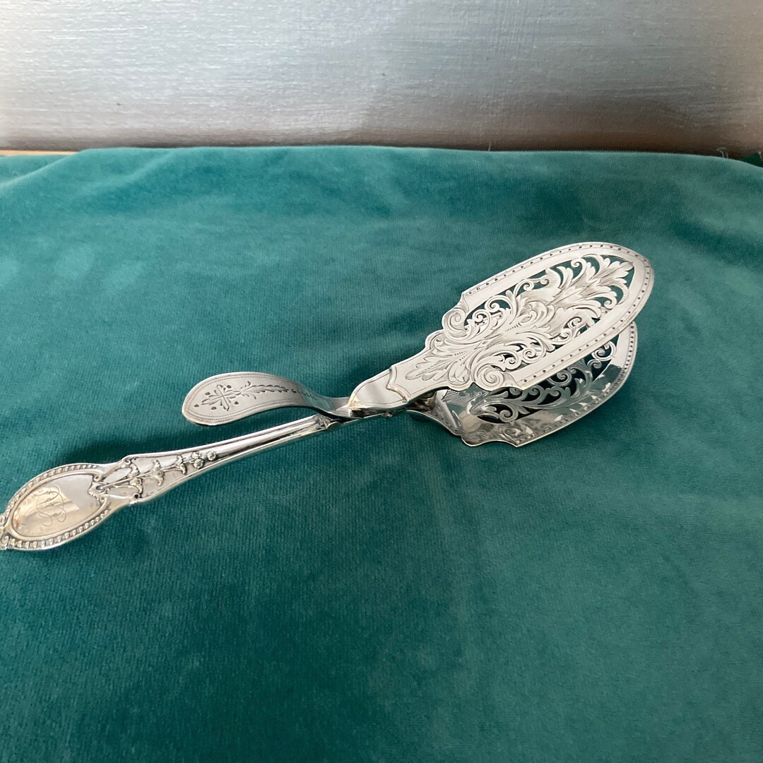Silver Sandwich Servers, Sprung Silver Plated Pastry Servers, Silver ...