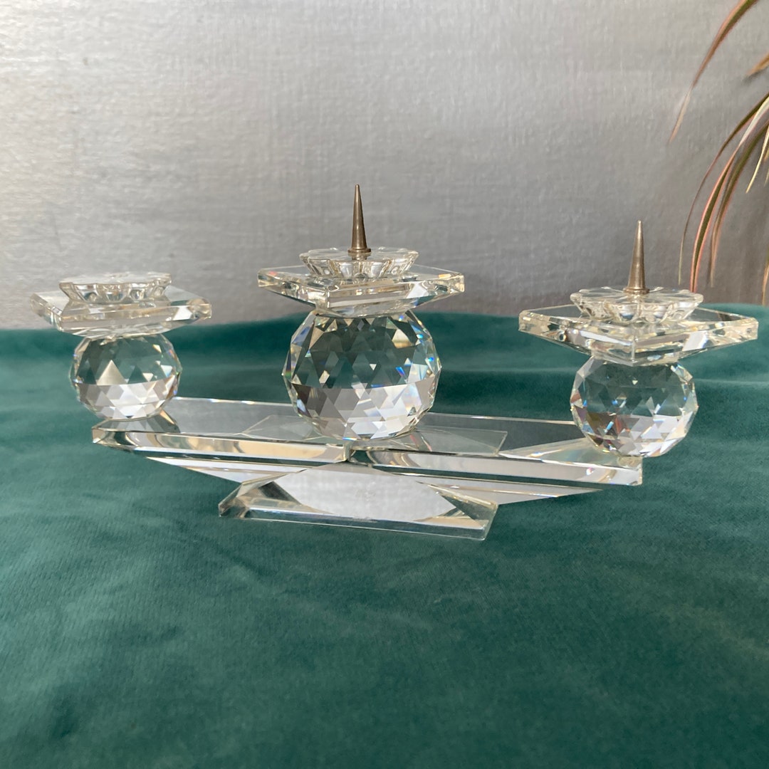 Swarovski Crystal Candelabra, Swarovski 3 Candle Holder - Etsy