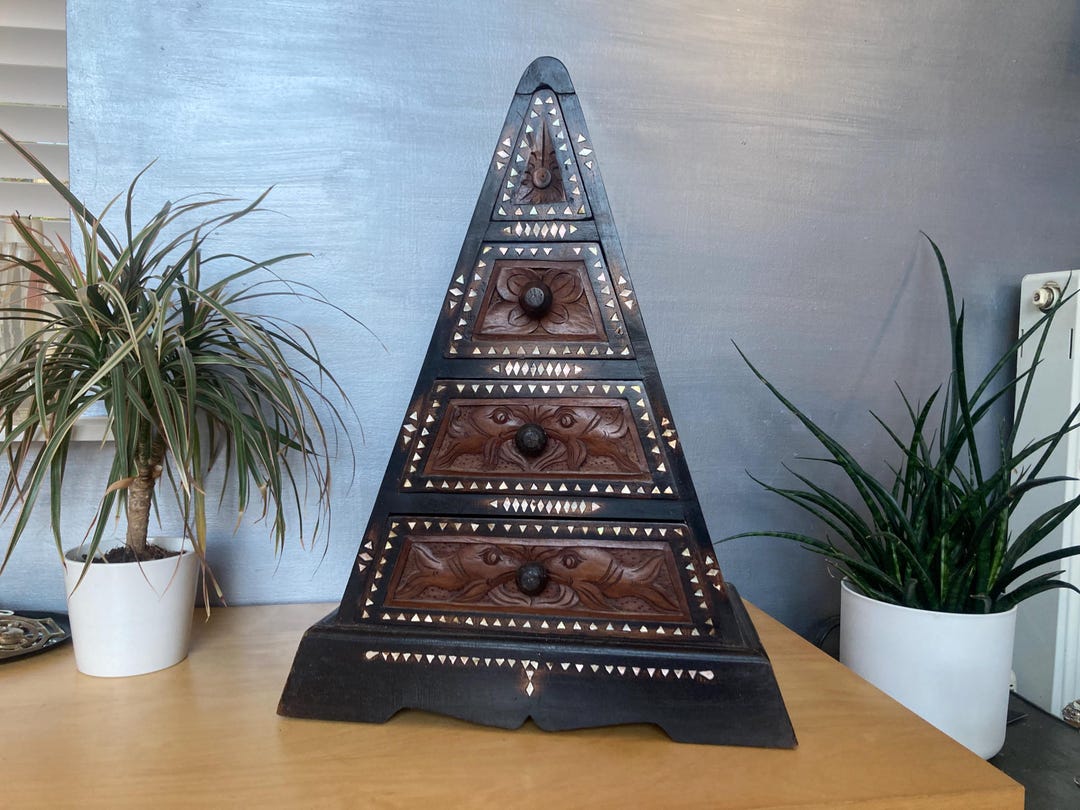 Vintage Triangular Set 4 Drawers, Pyramid Style Set Drawers - Etsy