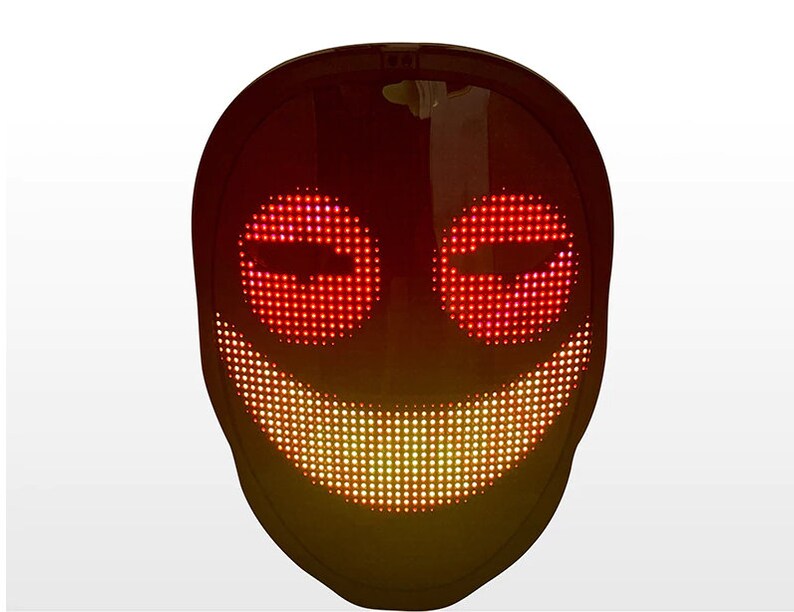 LED Mask Cyberpunk Animated LED mask Neon led mask | Etsy