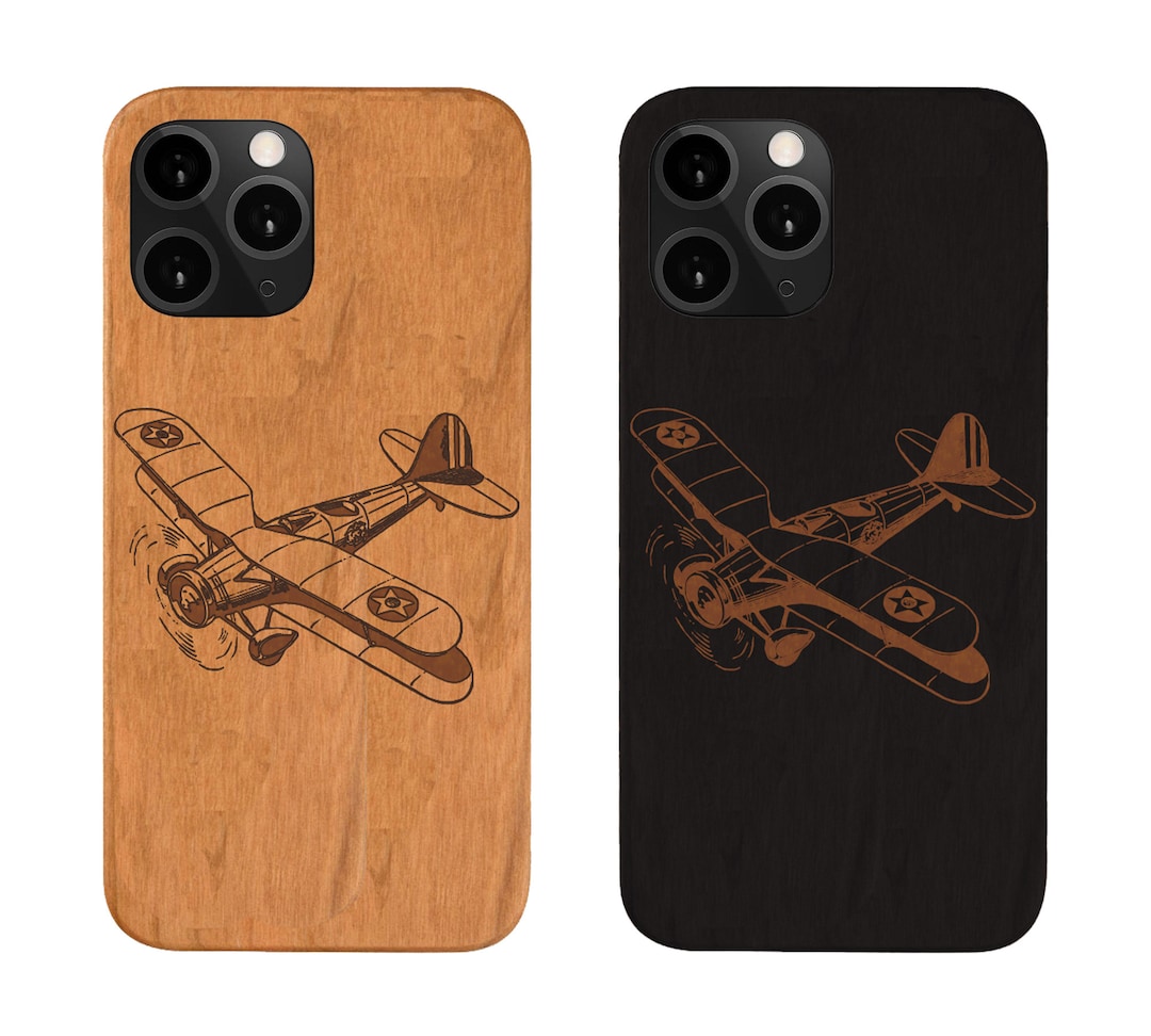 IPhone 14 Case, Retro Airplane Wood Phone Case for iPhone 14 Pro Max ...