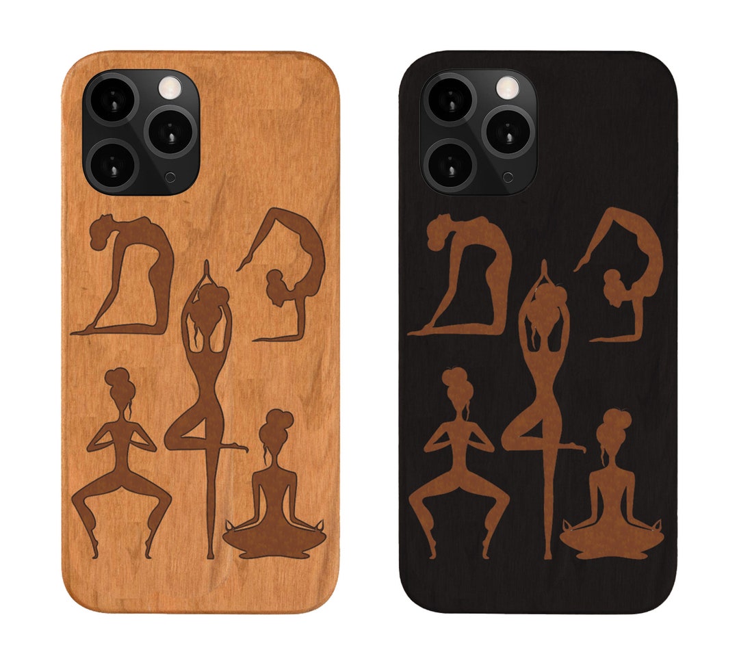 IPhone 14 Case, Yoga Poses Wood Phone Case for iPhone 14 Pro Max ...