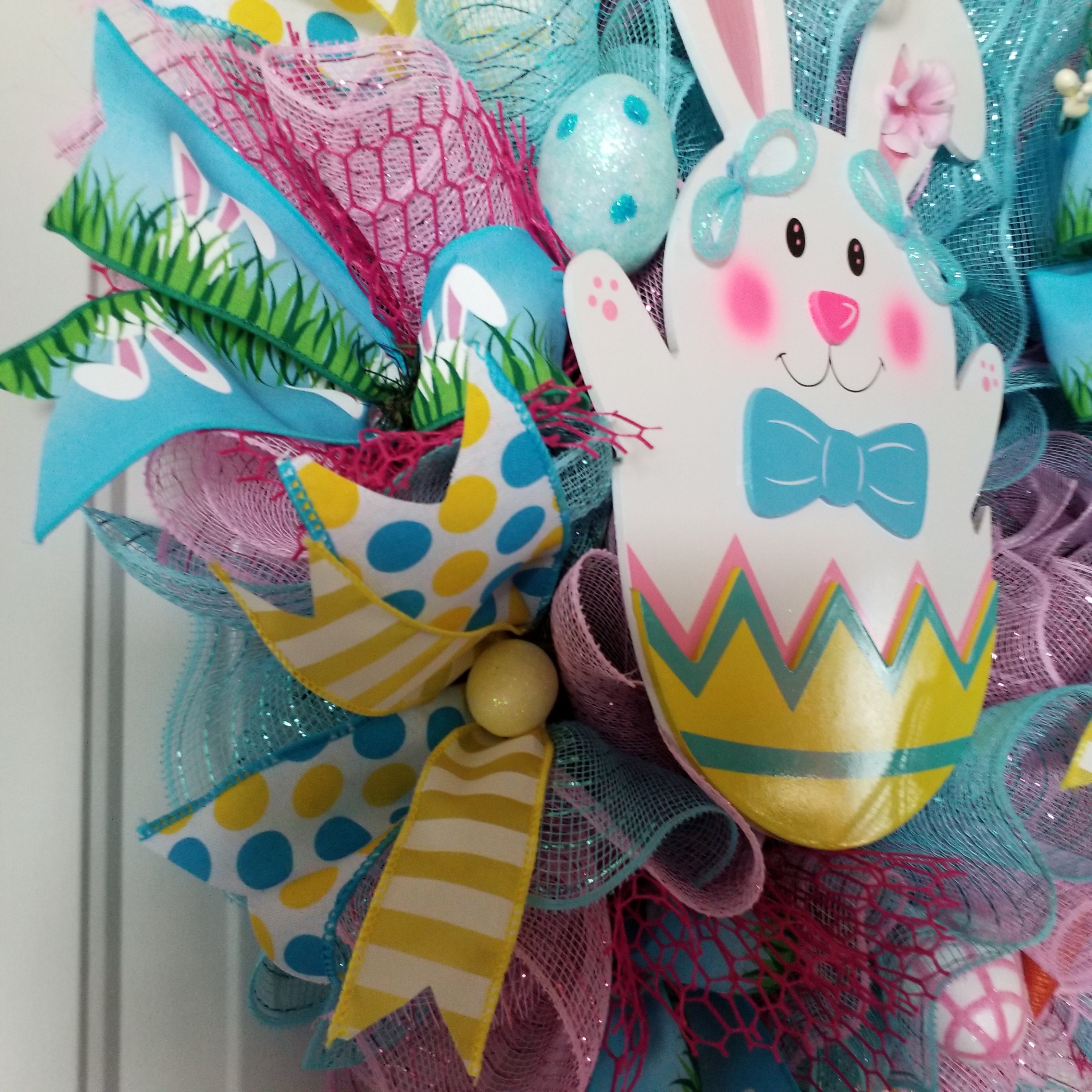 Corona de conejo de Pascua, corona de conejo, corona de puerta ...