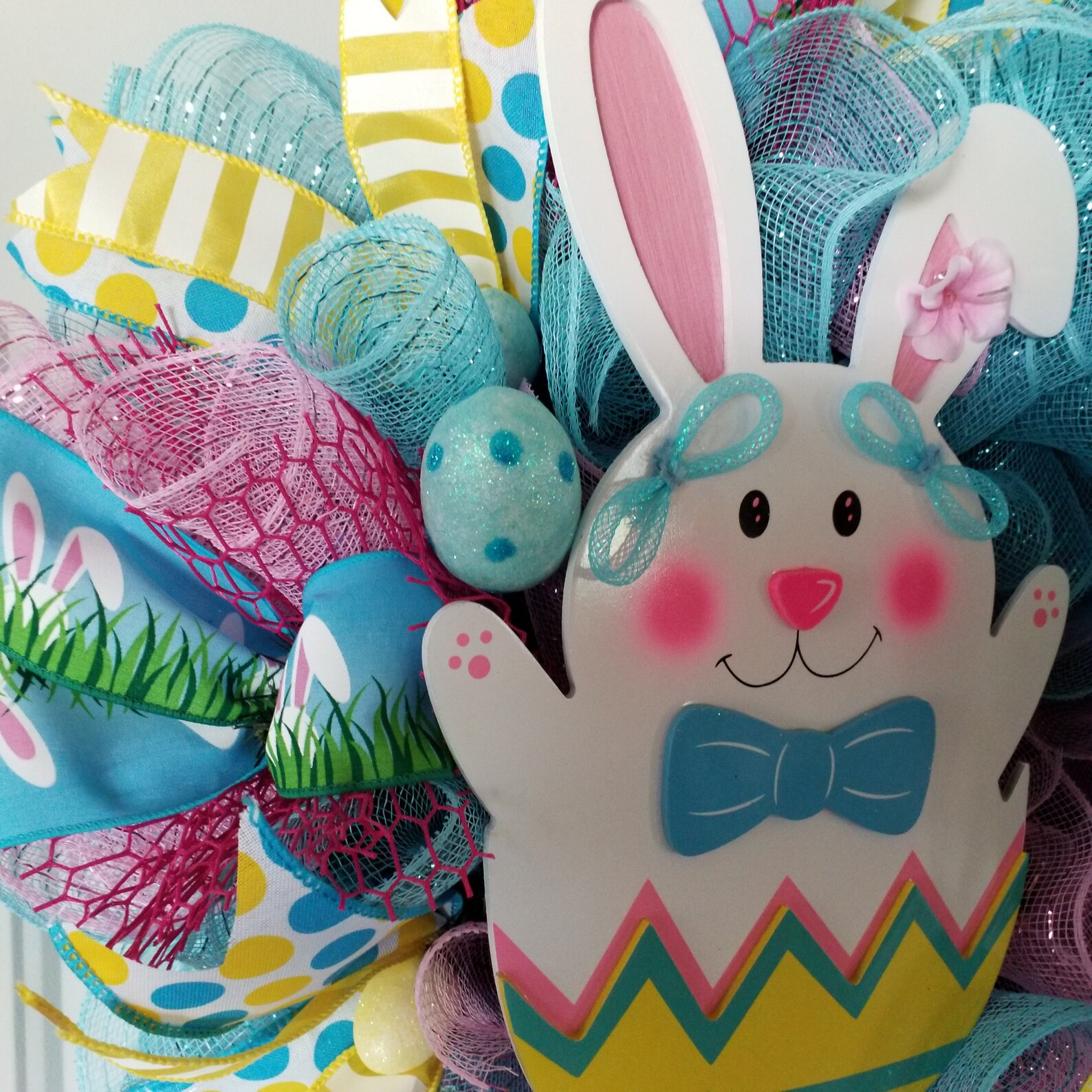 Corona de conejo de Pascua, corona de conejo, corona de puerta ...