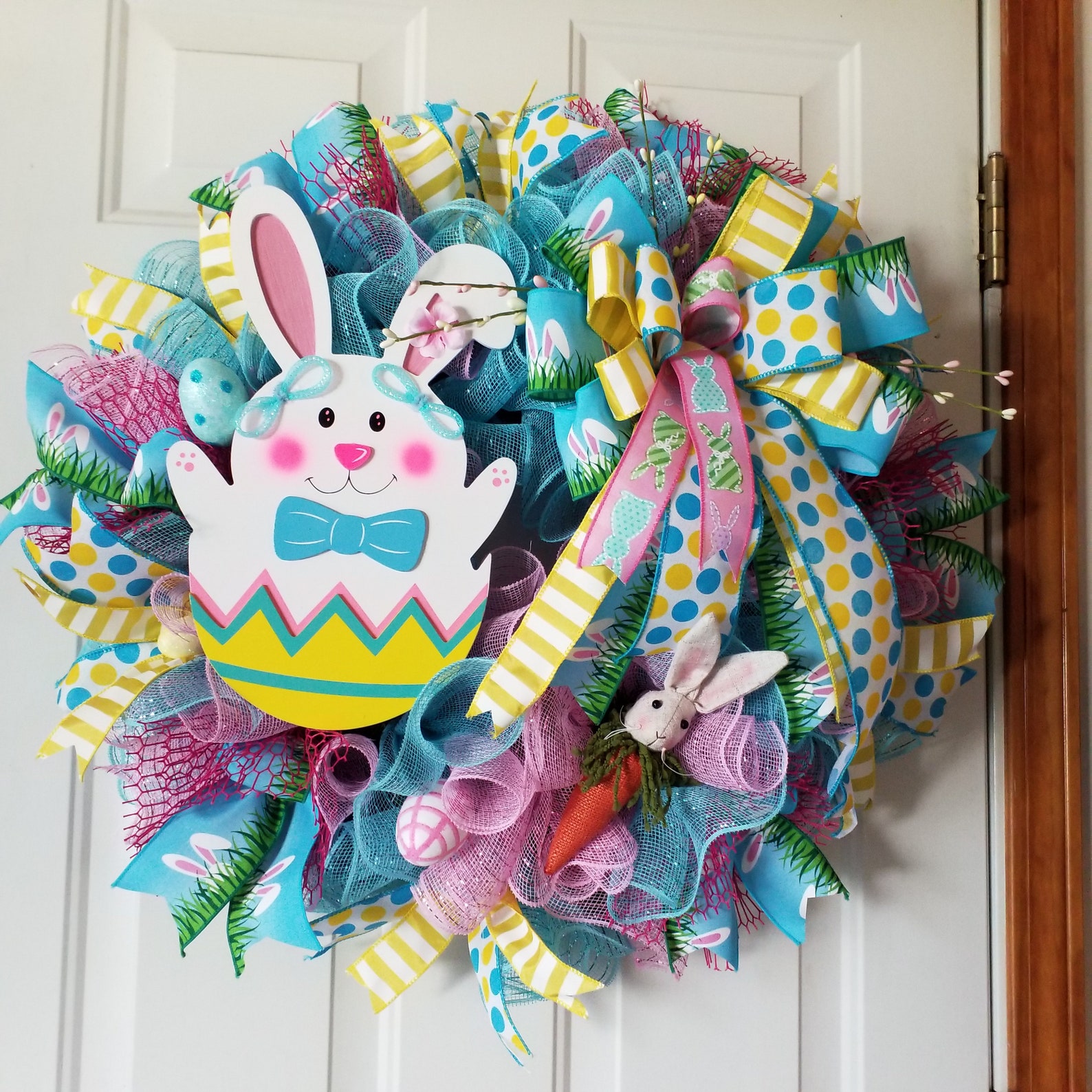 Corona de conejo de Pascua, corona de conejo, corona de puerta ...