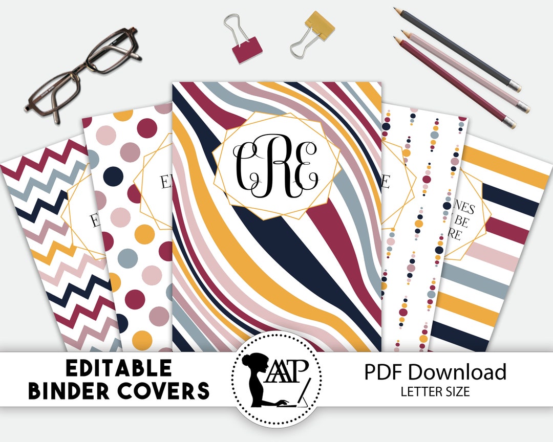 Editable Binder Covers and Spines 3 Ring Notebook Cover - Etsy