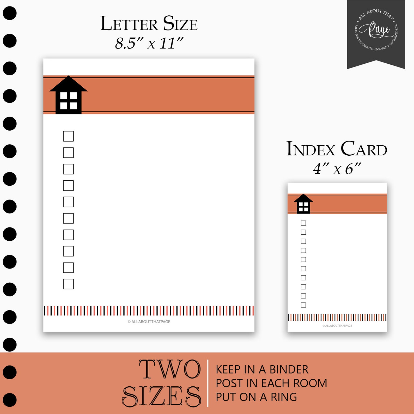 Cleaning Cards Editable Cleaning Checklist Room by Room | Etsy