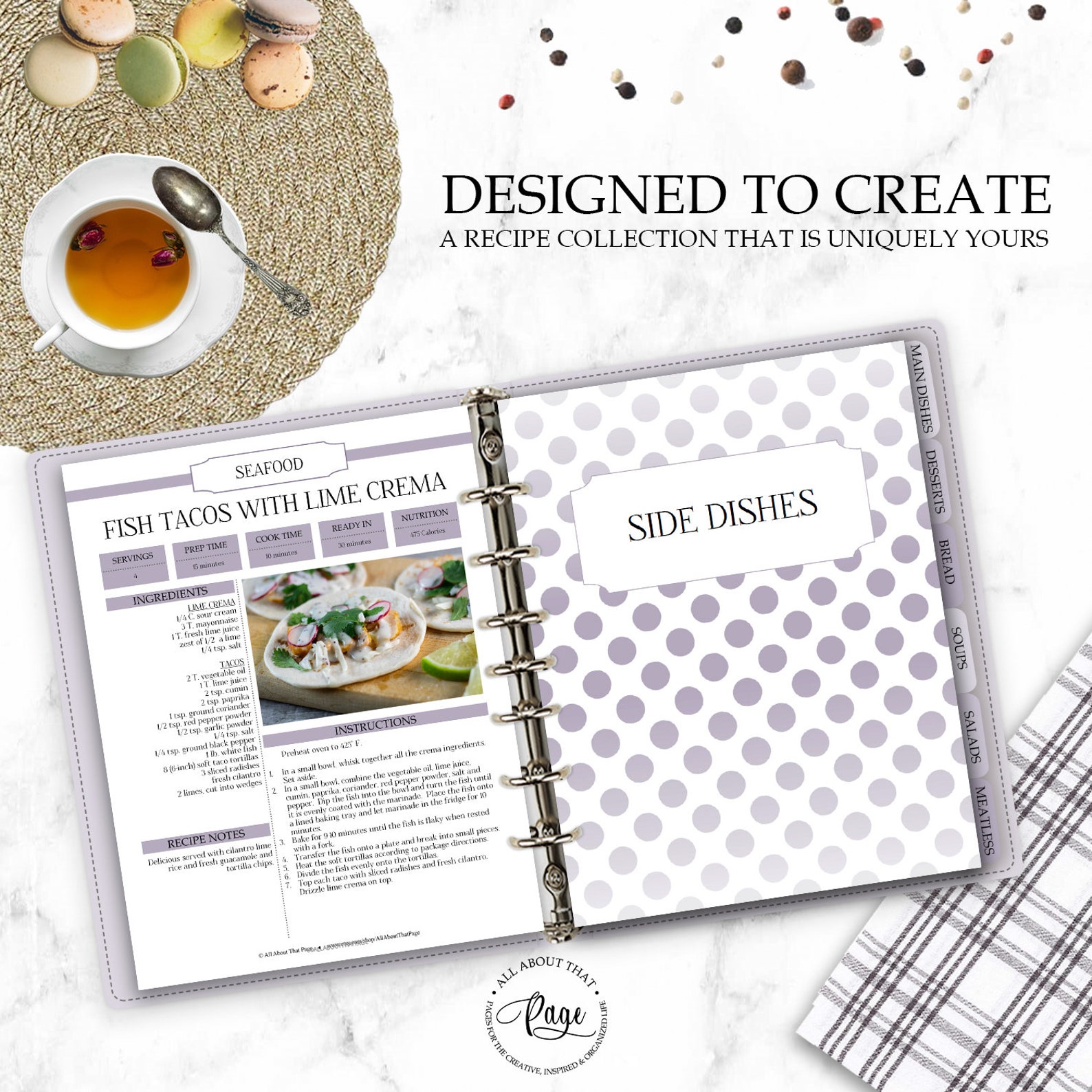 EDITABLE Recipe Book Template Personalized Cookbook | Etsy