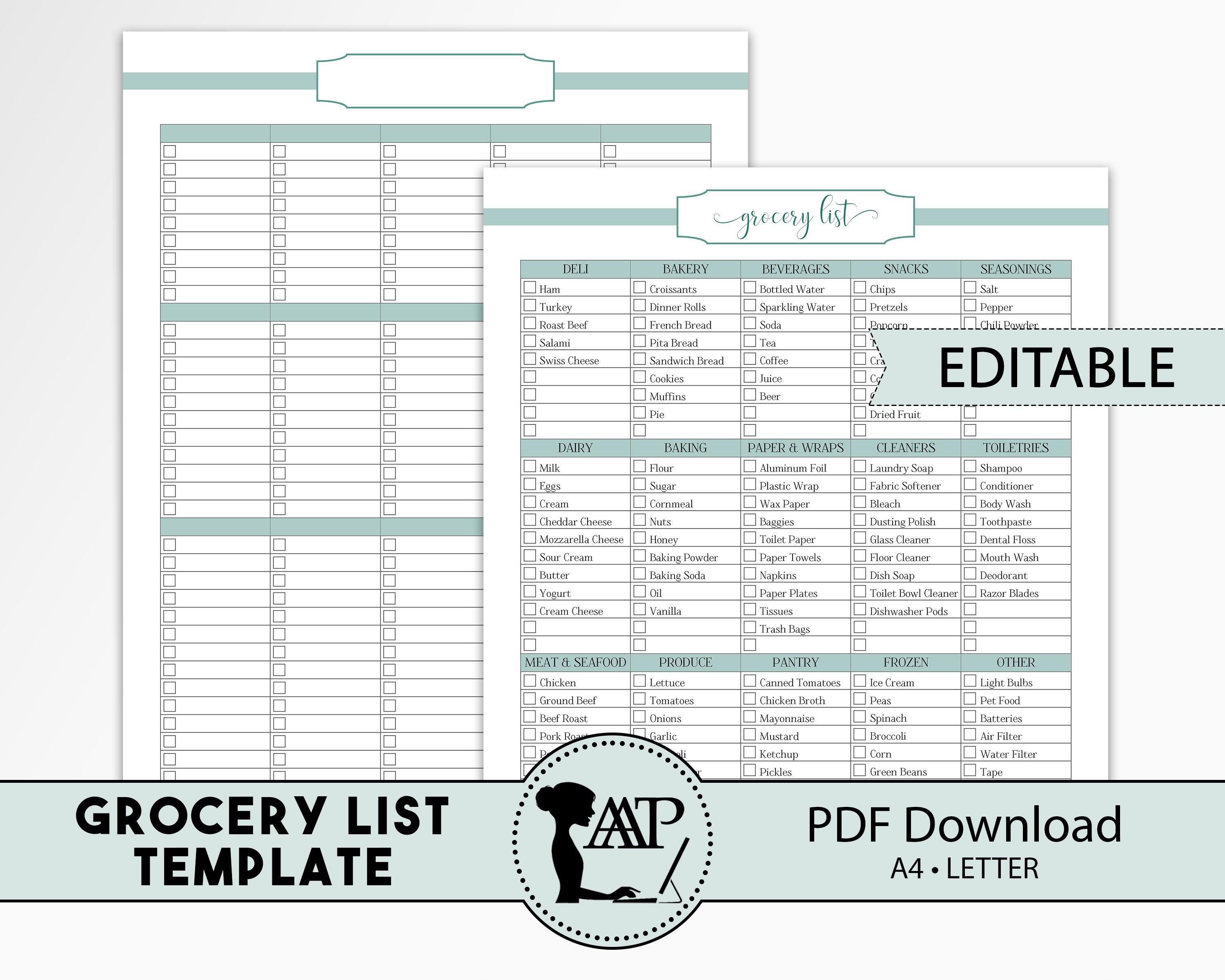 Grocery Shopping List Template