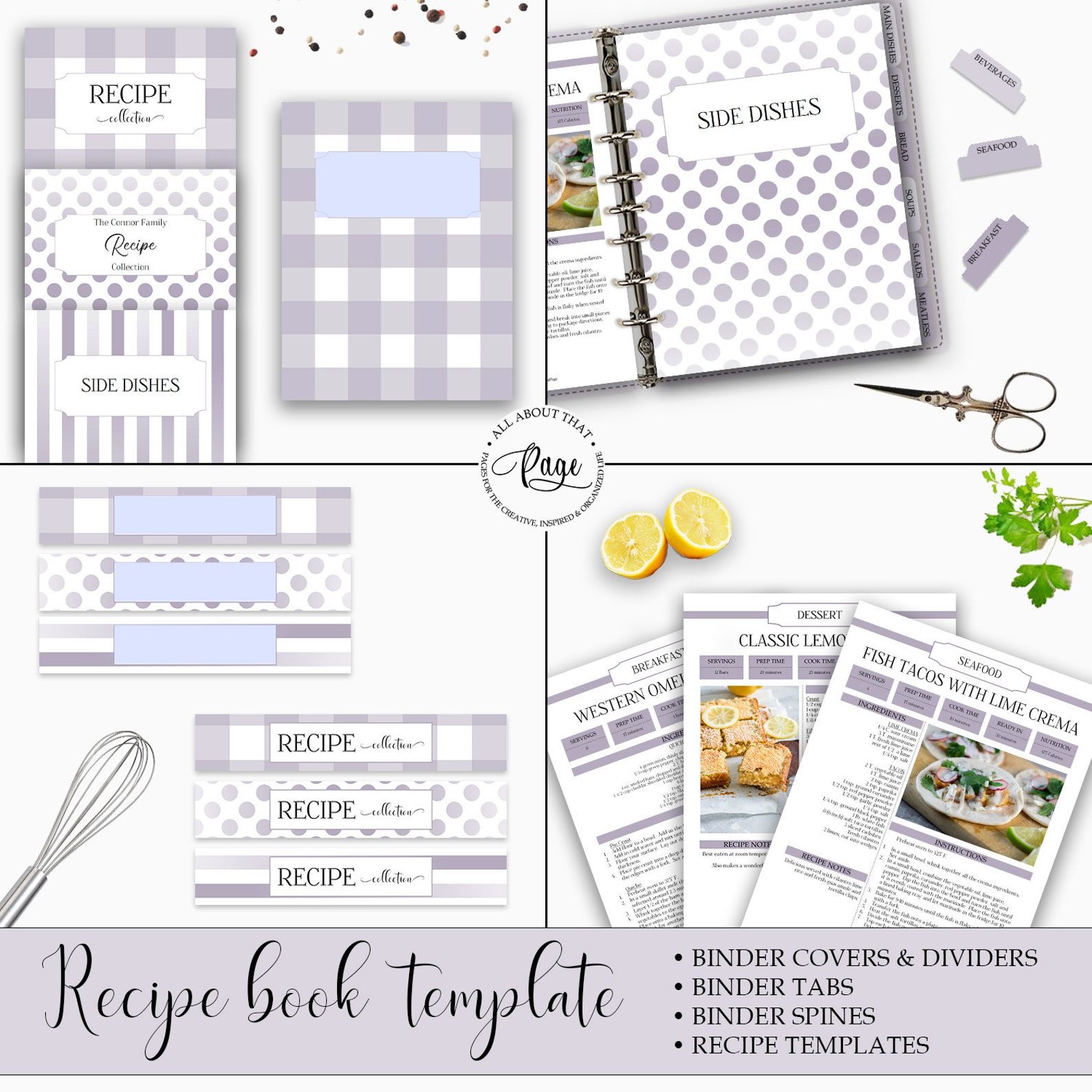 EDITABLE Recipe Book Template Personalized Cookbook | Etsy