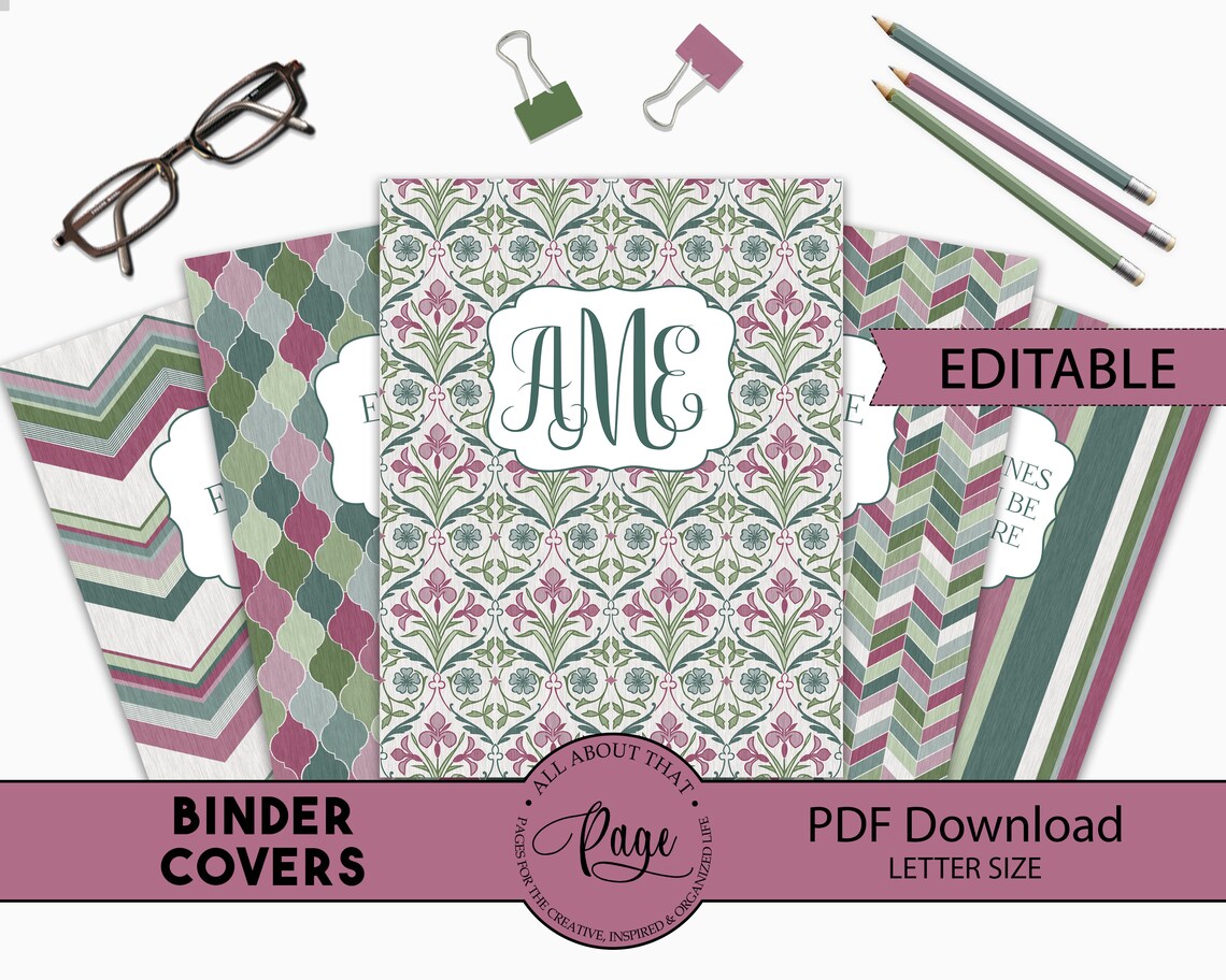Editable Binder Covers and Spines 3 Ring Notebook Cover - Etsy