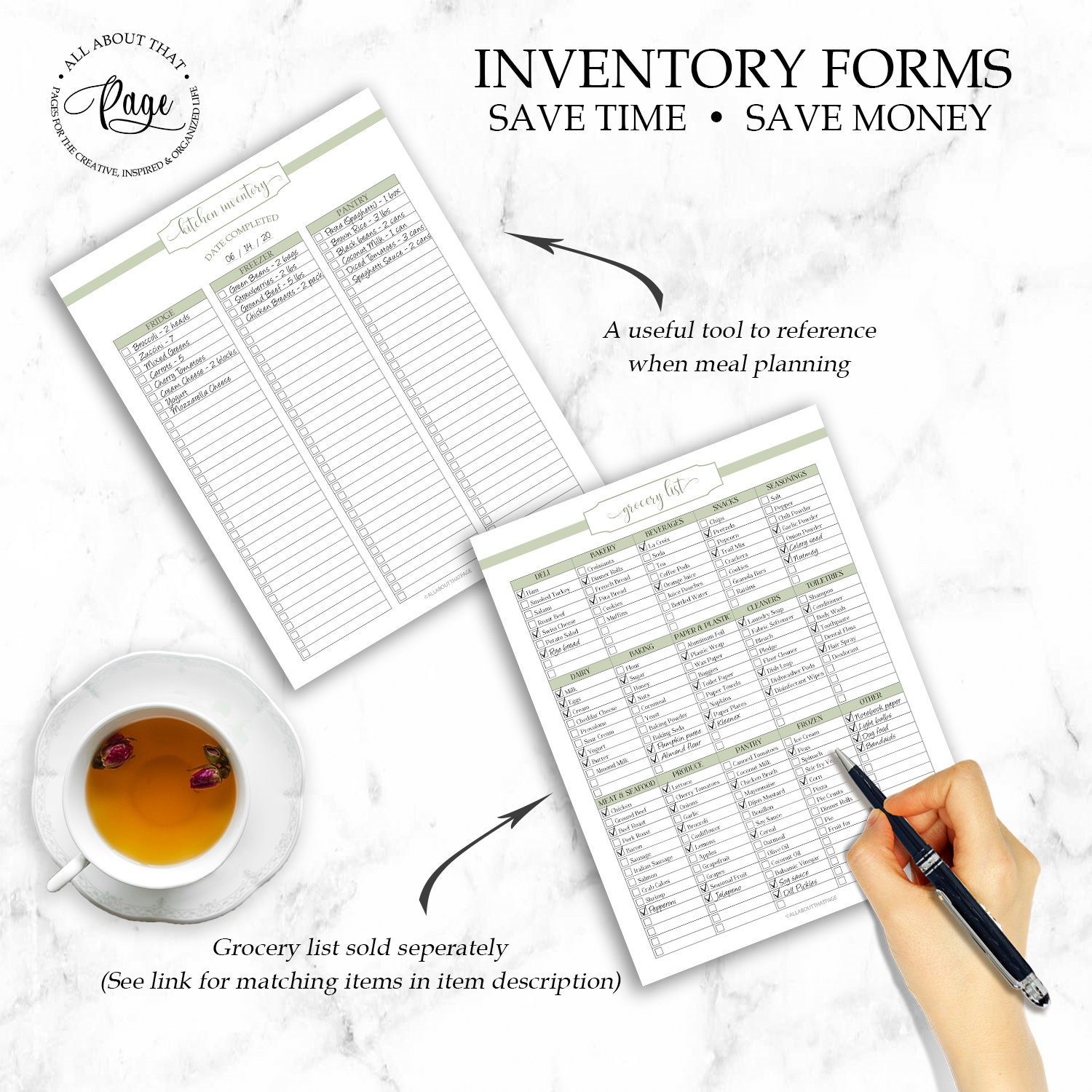 Kitchen Inventory Printable Fridge Freezer and Pantry | Etsy