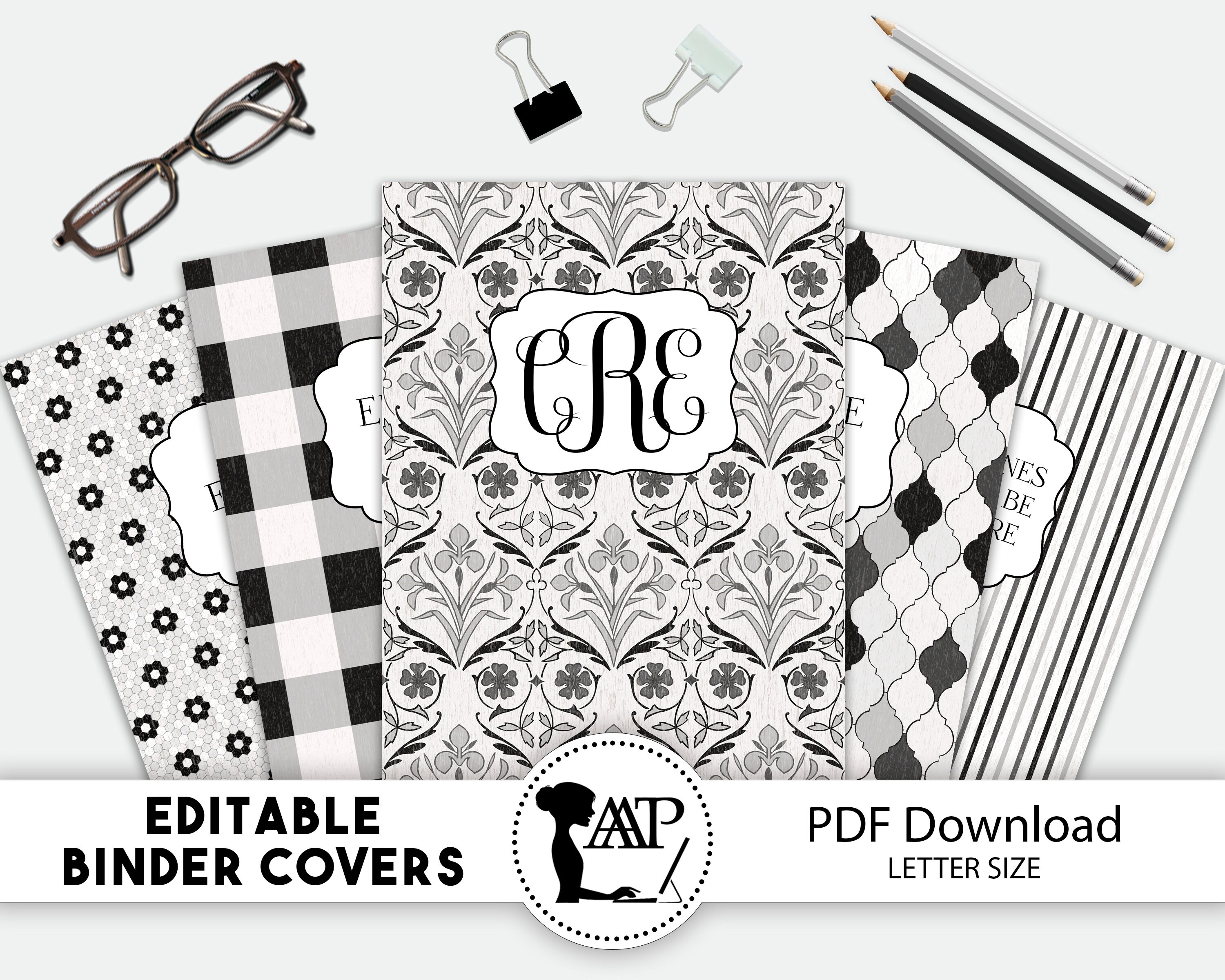 Cool Black And White Binder Covers