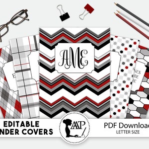 Editable Binder Covers and Spines, 3 Ring Notebook Cover, Editable ...
