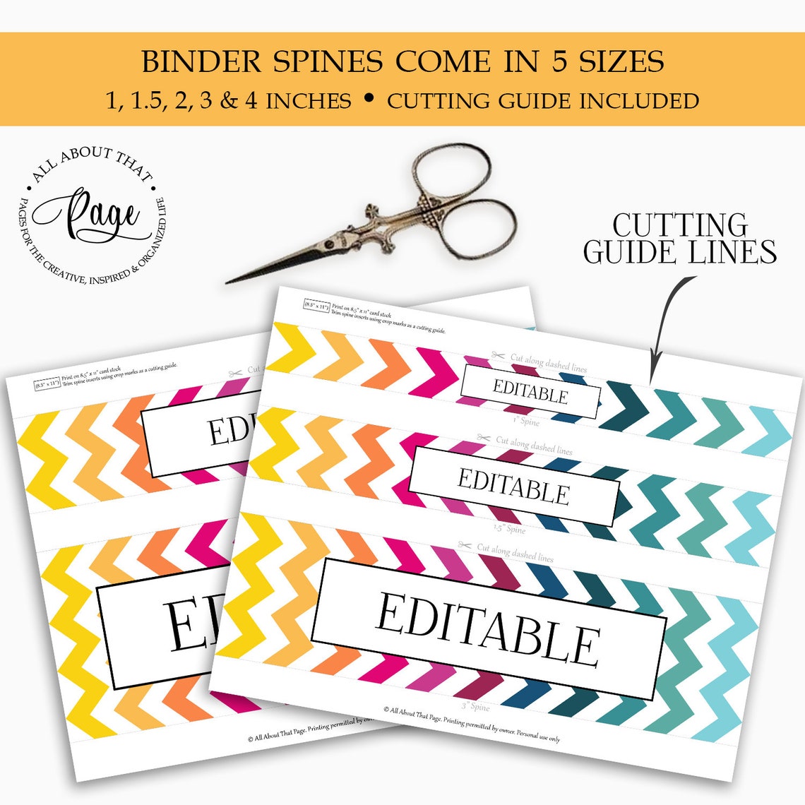 Editable Binder Covers and Spines 3 Ring Notebook Cover | Etsy