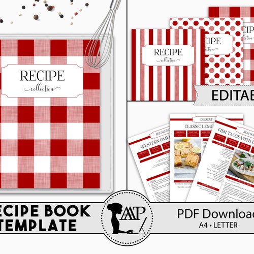 Recipe Binder Template & Dividers Printable Family Cookbook - Etsy