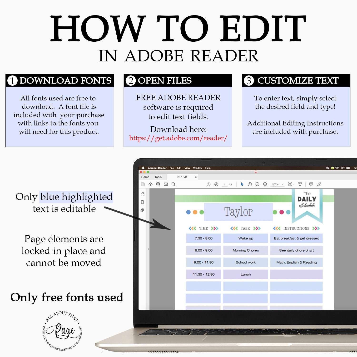 Editable Daily Schedule Template Family Routine Homeschool - Etsy