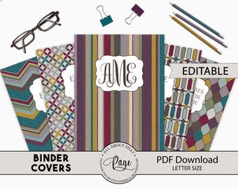 Editable Binder Covers and Spines 3 Ring Notebook Cover | Etsy