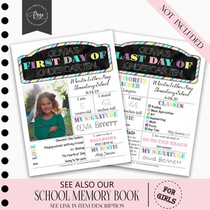 Editable School Memory Book Box Kit, Boys First Day of School, Last Day ...