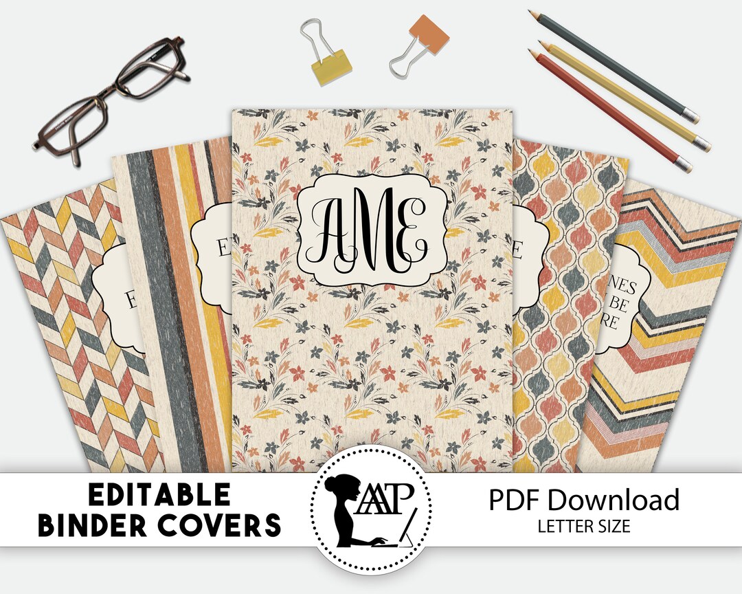 Editable Binder Covers and Spines 3 Ring Notebook (Download Now) - Etsy