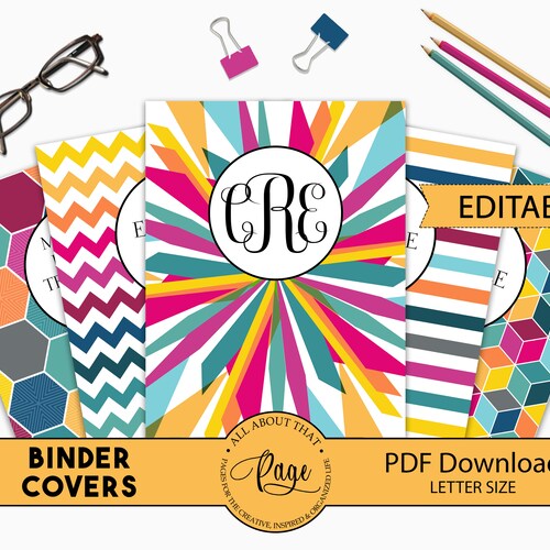 Editable Binder Cover and Spines Templates - Etsy