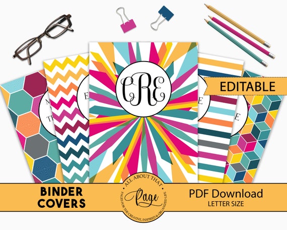 Editable Binder Covers and Spines 3 Ring Notebook Cover | Etsy