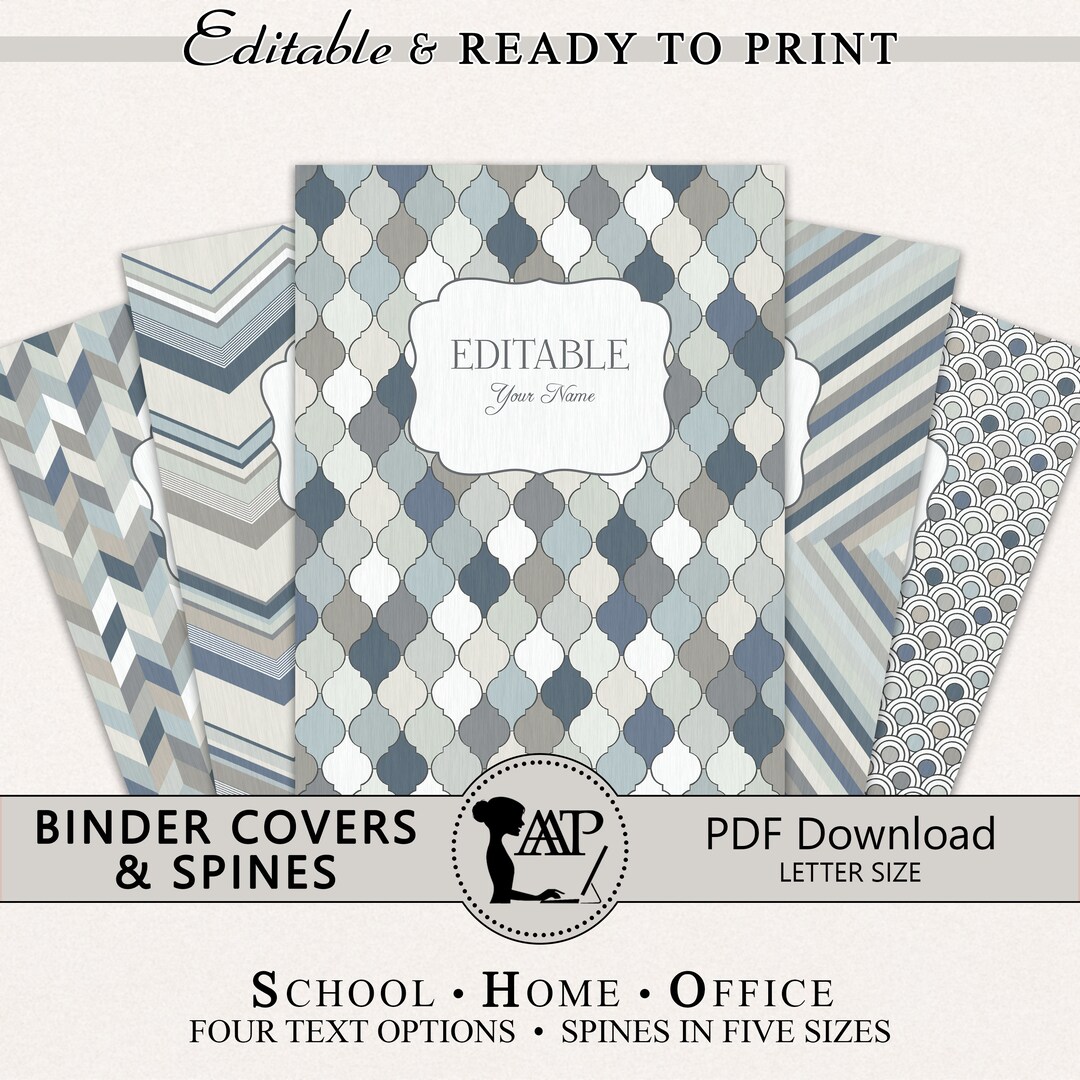 Editable Binder Covers and Spines, 3 Ring Notebook Cover, Editable ...